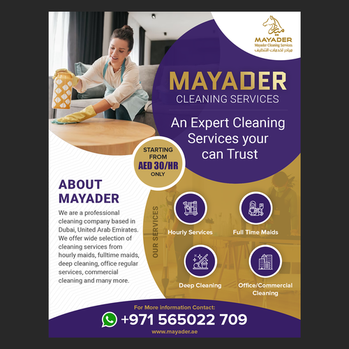 Designs | Flyer for Mayader Cleaning Services | Postcard, flyer or ...
