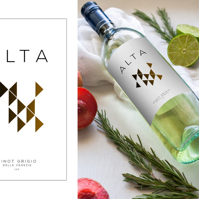 Modern & Elegant Italian Pinot Grigio Label | Product label contest