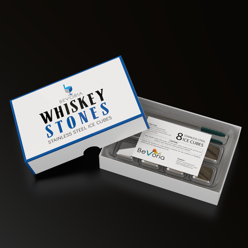 Whiskey Stone Ice Cube Package Design - Wants a modern and cool design ...