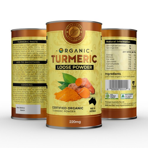 Designs | Tumeric powder container design | Product label contest