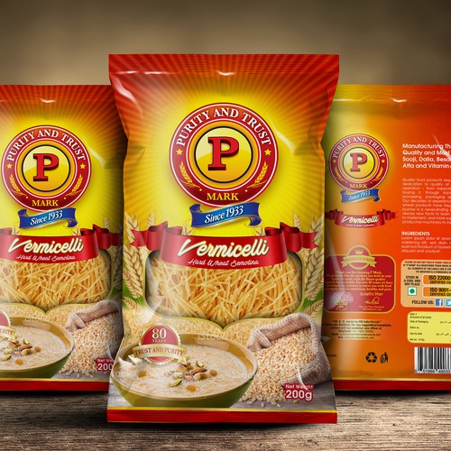 Designs | P Mark Wheat Semolina Vermicelli Design | Product packaging ...