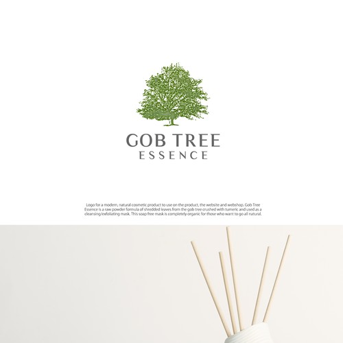 Logo for a stylish, natural beauty product called Gob Tree Essence ...
