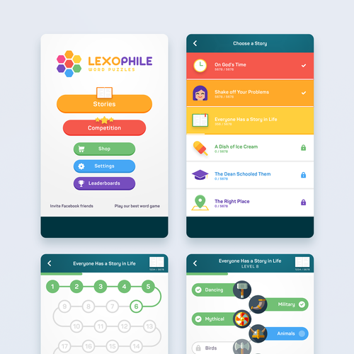 Design an attractive word game: Lexophile - Word Puzzles | App design ...