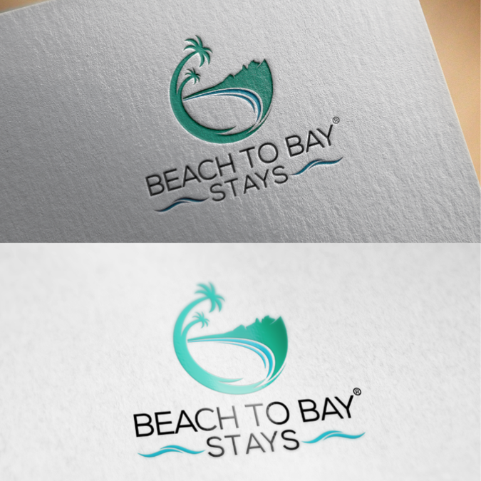Create a crisp beach/aqua & white themed logo for Beach To Bay Stays ...