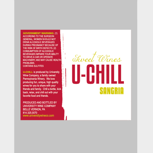 U-CHILL Sweet Wines label | Product label contest