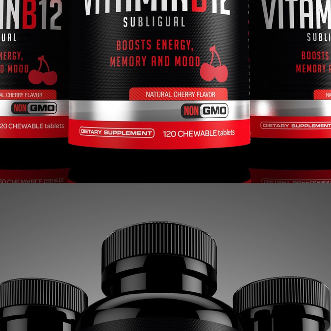 Have fun designing a unique and modern Vitamin B-12 Supplement label ...