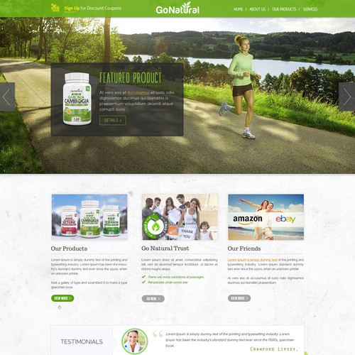 Design a website for health supplement company Go Natural! | Web page ...