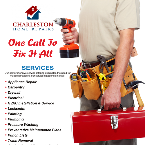 Create a stylish marketing flyer for a new home repair company ...