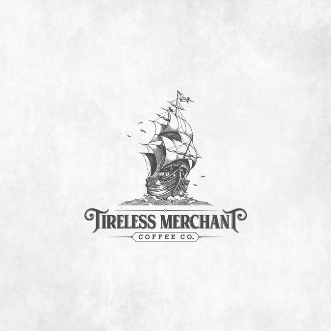 Design a rustic logo for Tireless Merchant Coffee Co. (they work just ...