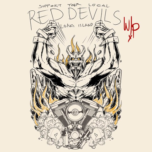 Red Devils Motorcycle Club T-Shirt Design (HARDCORE!) | concurso Camisa