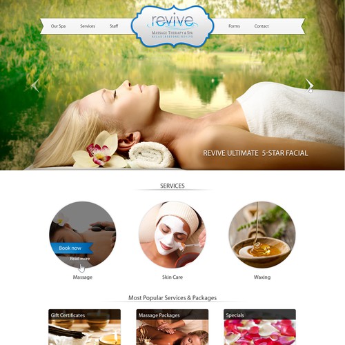 Modern/Sleek Website design for Revive Massage Therapy & Spa | Web page ...