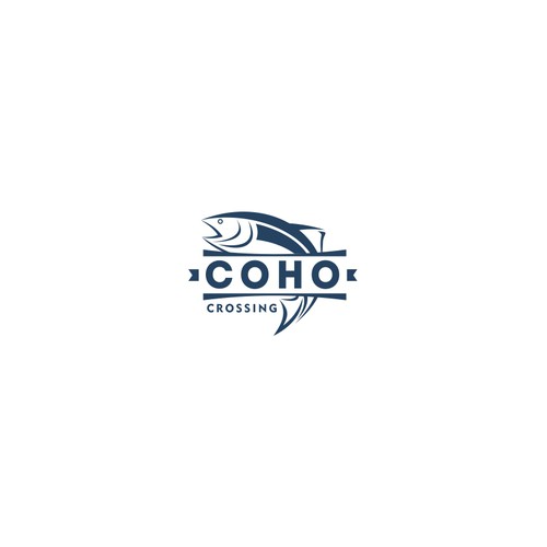 Design a splashy Salmon inspired logo for Coho Crossing | Logo design ...