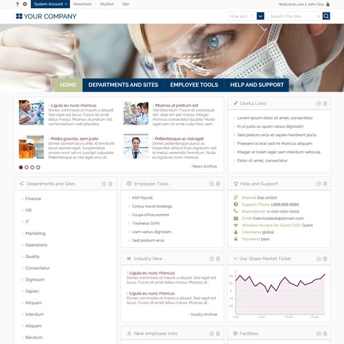 Home Page for Intranet - Responsive and SharePoint 2013 friendly | Web ...
