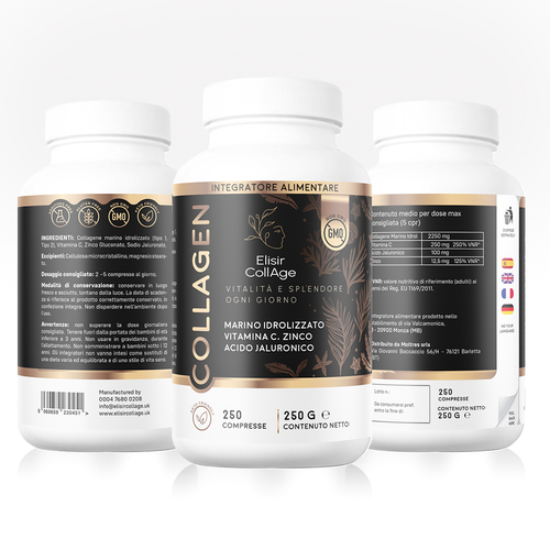 Designs | Elisir CollAge - Peel Back - Multi Lingual - Label Creation ...