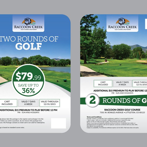 Create a Golf Course flyer that advertises a special offer | Postcard ...