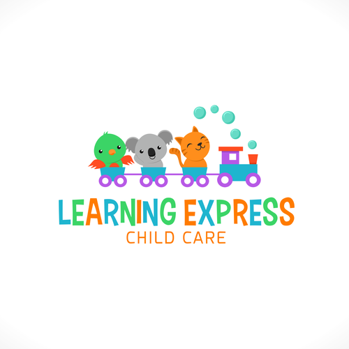 Create a fast-moving train with smoke for Learning Express Child Care ...