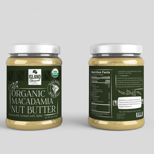 Create an Organic Macadamia Nut Butter Label for Hawaii Farm | Product ...