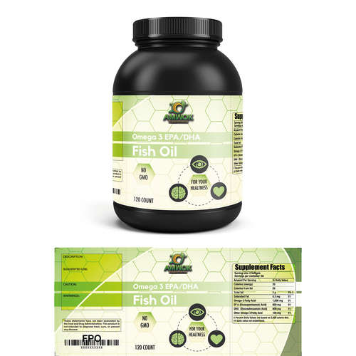 Create a label for Fish Oil supplement that will be placed on bottle ...
