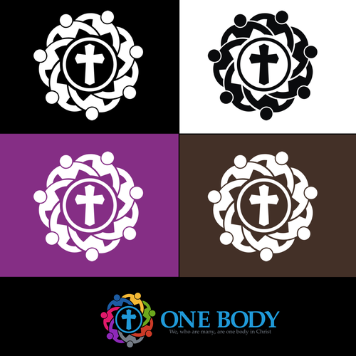 Design a logo for One Body Software showing inter-church community in ...