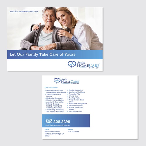 Designs | Home Health Agency - Redesign our postcard to match our Brochure design | Postcard ...