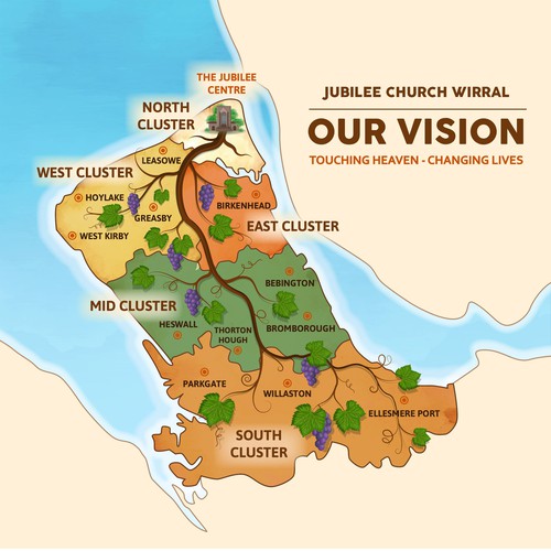 A growing grape vine map illustration | Illustration or graphics contest