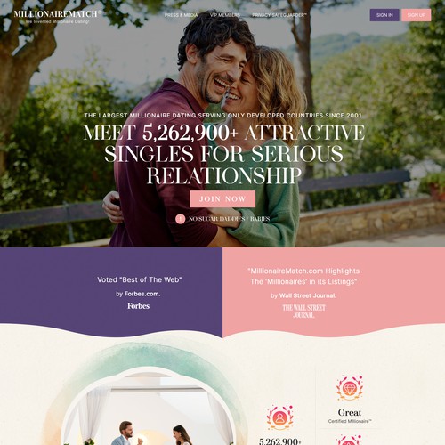 Designs | We need a luxury new web design for Millionaire dating site ...
