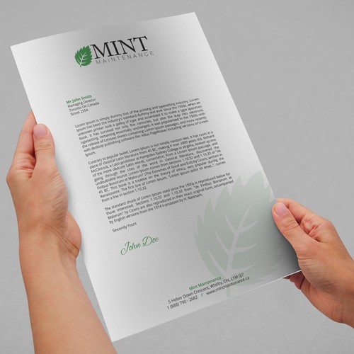 Letterhead creation for landscaping maintenance company | Stationery ...