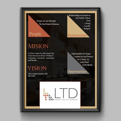 Create a visual attractive and understandable company vision and values ...