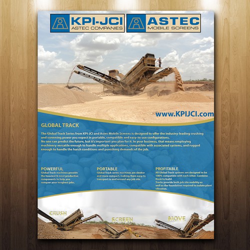 Create the next postcard or flyer for KPI-JCI & Astec Mobile Screens ...