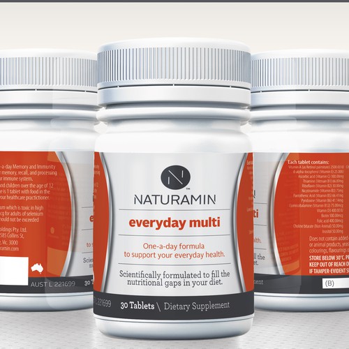 Design Two Vitamin Supplement Labels | Product label contest