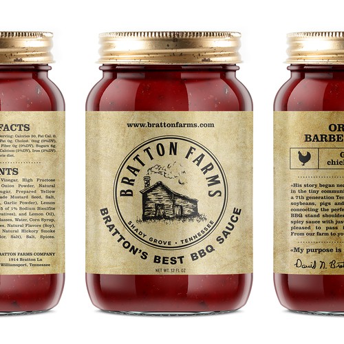 Design a rustic label for BBQ Sauce | Product label contest