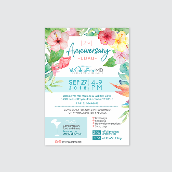 Medical Spa anniversary event invitation | Card or invitation contest