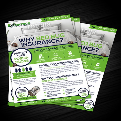 The world's first BED BUG INSURANCE | Postcard, flyer or print contest