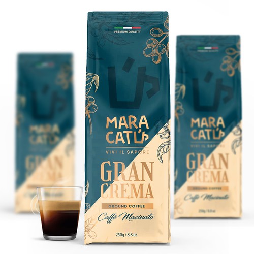 Designs | Premium Italian Coffee Packaging Design – Maracatú Gran Crema ...