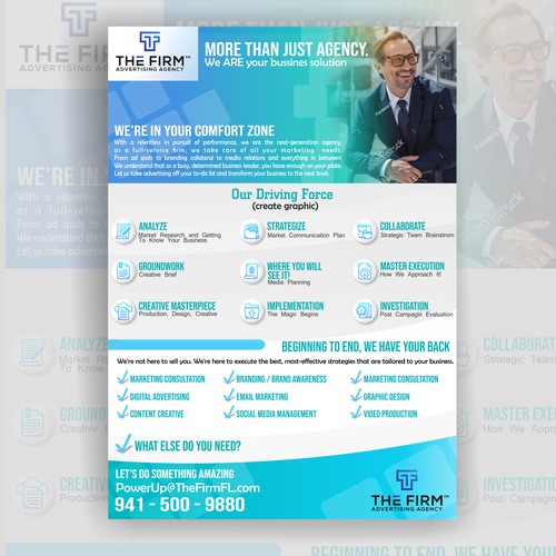 Ad Agency One-sheet/Fact-Sheet | Postcard, flyer or print contest