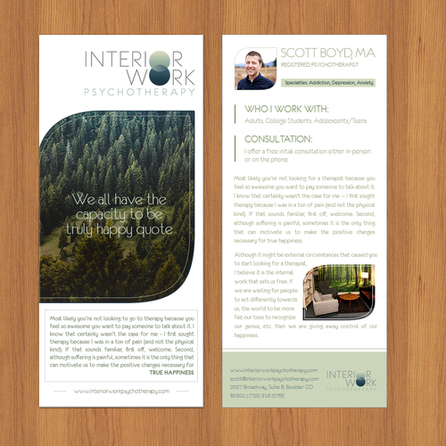 Rack Card (Flyer) for Psychotherapist | Postcard, flyer or print contest