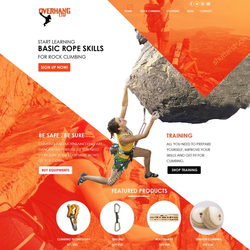 Rock Climbers Landing page | Landing page design contest