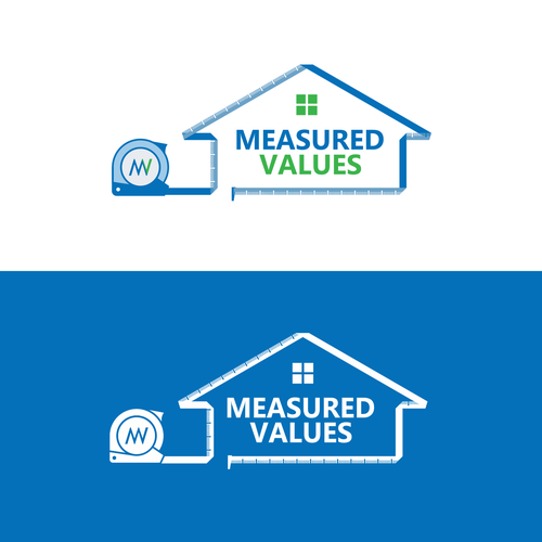 I want a logo that helps match the name, Measured Values real estate ...