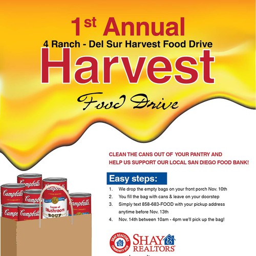 Create Attractive Food Drive Postcard with Fall/Harvest theme - Need ...