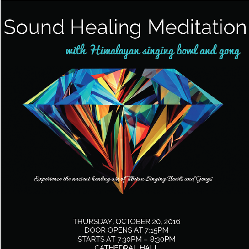 Design an event flyer for group sound meditation with Himalayan singing ...