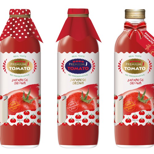Japanese Grown Tomato Juice Packaging Design! / 国産とまと使用の野菜ジュースのパッケージ ...