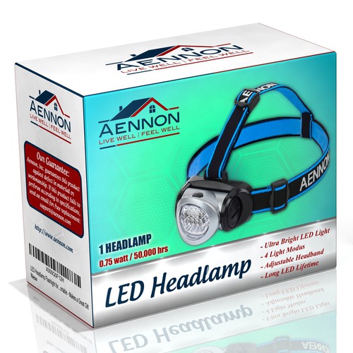 Create A **LED Headlamp Flashlight** Packaging Design To Be Seen All ...