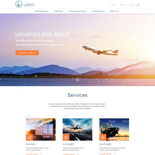 Website Design for a Logistics Company | WordPress theme design contest