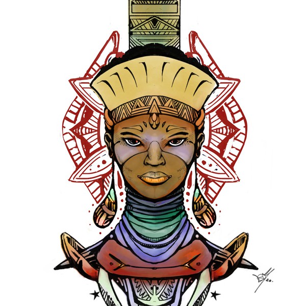 African Princess Warrior Tattoo