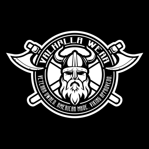 Create a badass viking themed logo for veteran owned clothing company ...