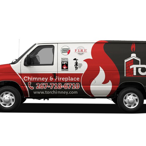 Design a vehicle lettering for a fireplace and chimney company | Car ...