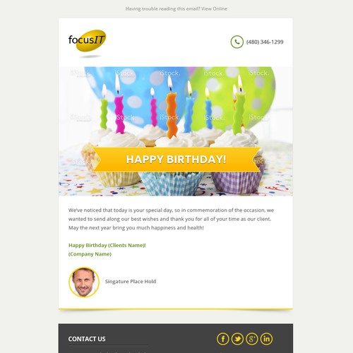 Create Keep In Touch Email Template for focusIT! | Email contest