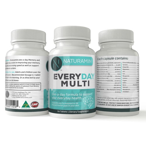 Design Two Vitamin Supplement Labels | Product label contest