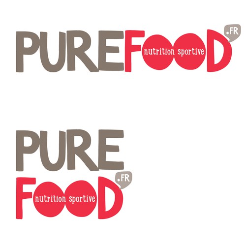 Create a simple logo (even just a font) for PUREFOOD (sport nutrition ...