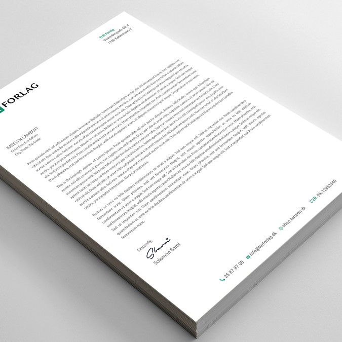 Letterhead for a publisher | Stationery contest
